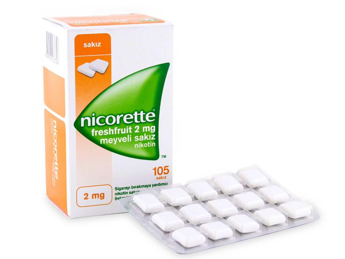 Nicorette Nicotine Chewing Gum 2mg Fresh Fruit 5 box of 105 gums ...